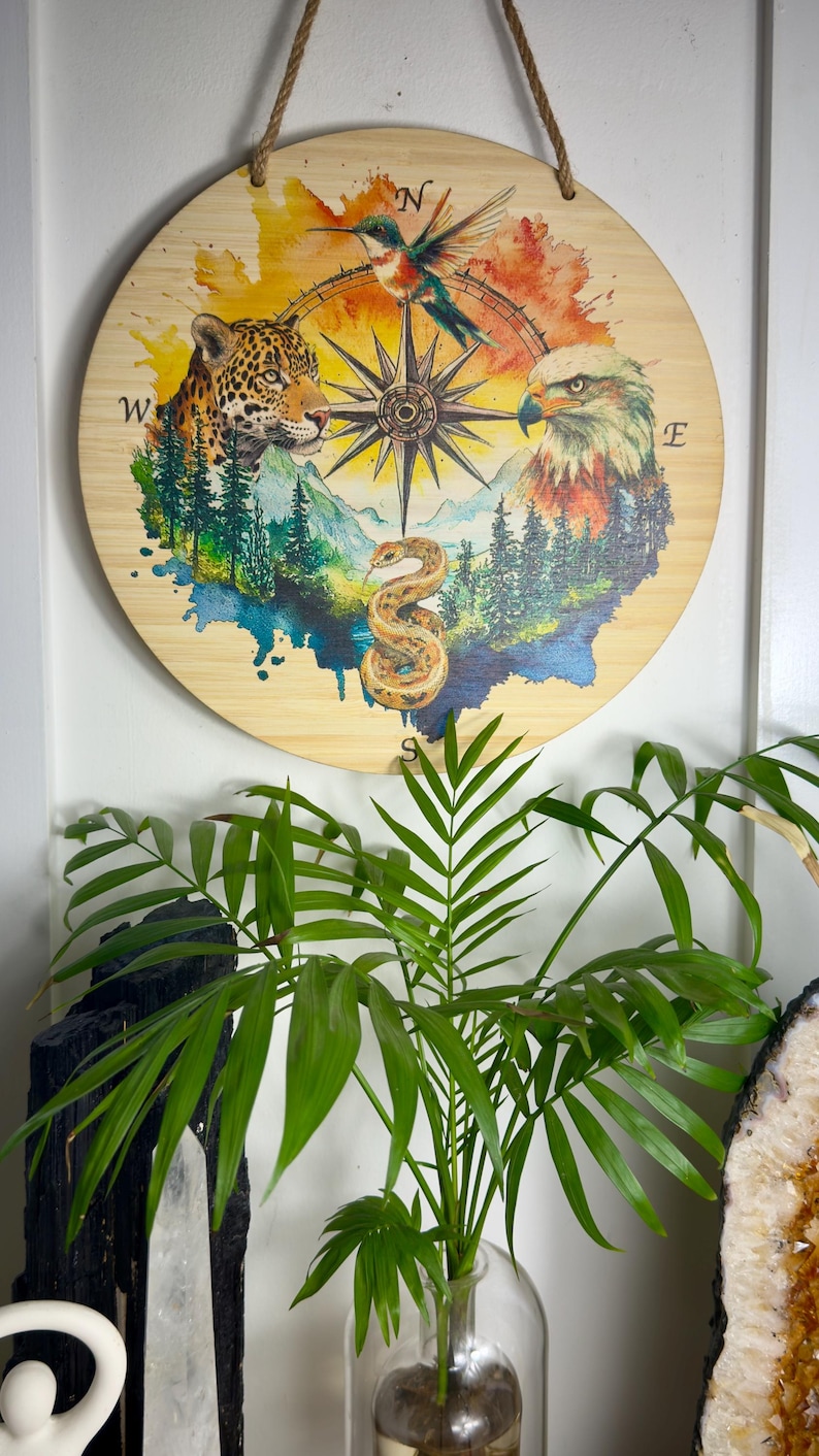 Shamanic Wheel | 4 Directions - Jaguar, Eagle, Hummingbird, Snake, 4 ...