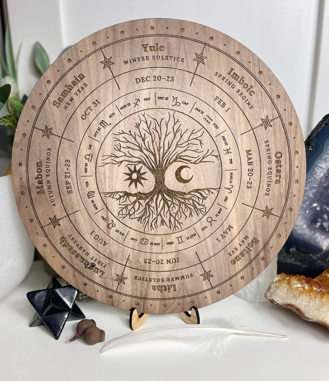 Wheel of the Year Board Pagan Wiccan Year Cycle Locally - Etsy