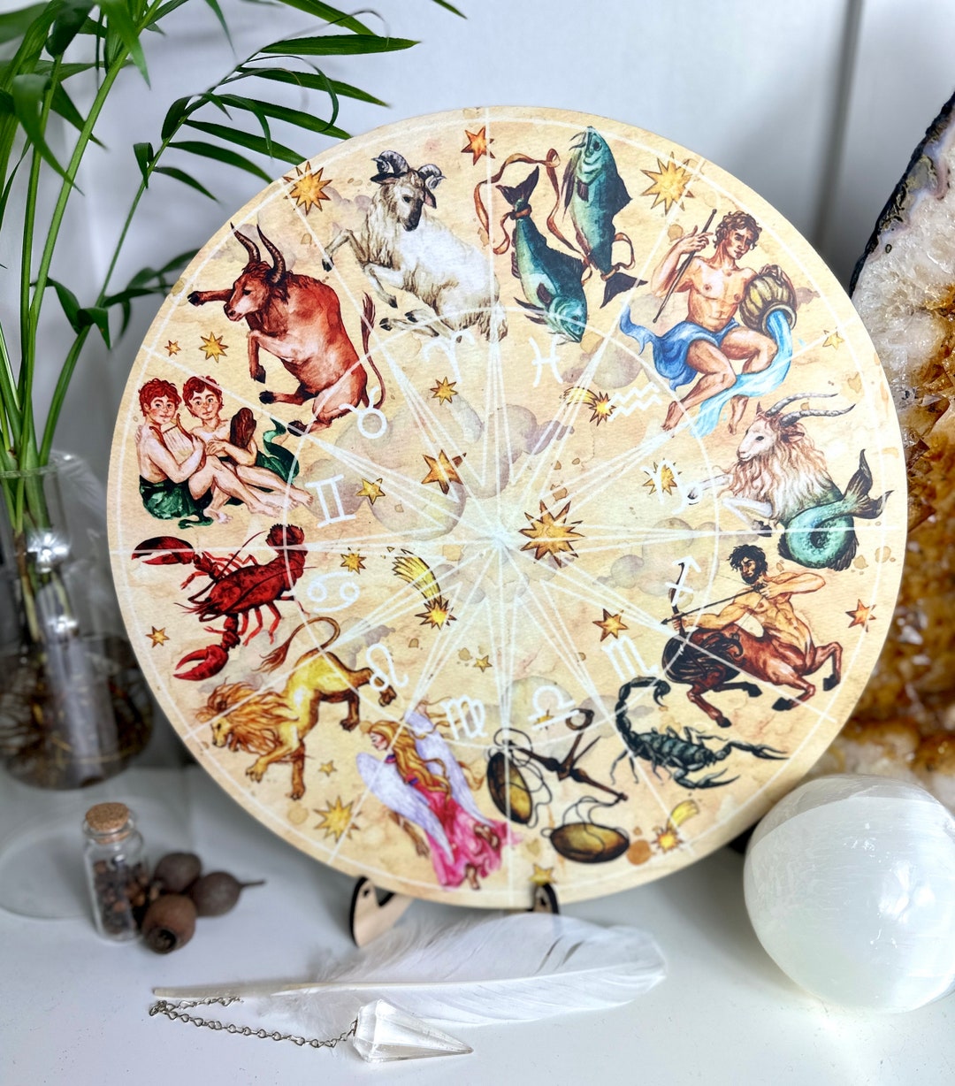 Printed Astrology Wheel - Connect With Your Astrological Aspects With ...