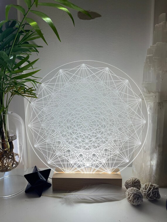 Sacred Geometry Pattern Hexadecagon 16sided Wooden Led Light - Etsy