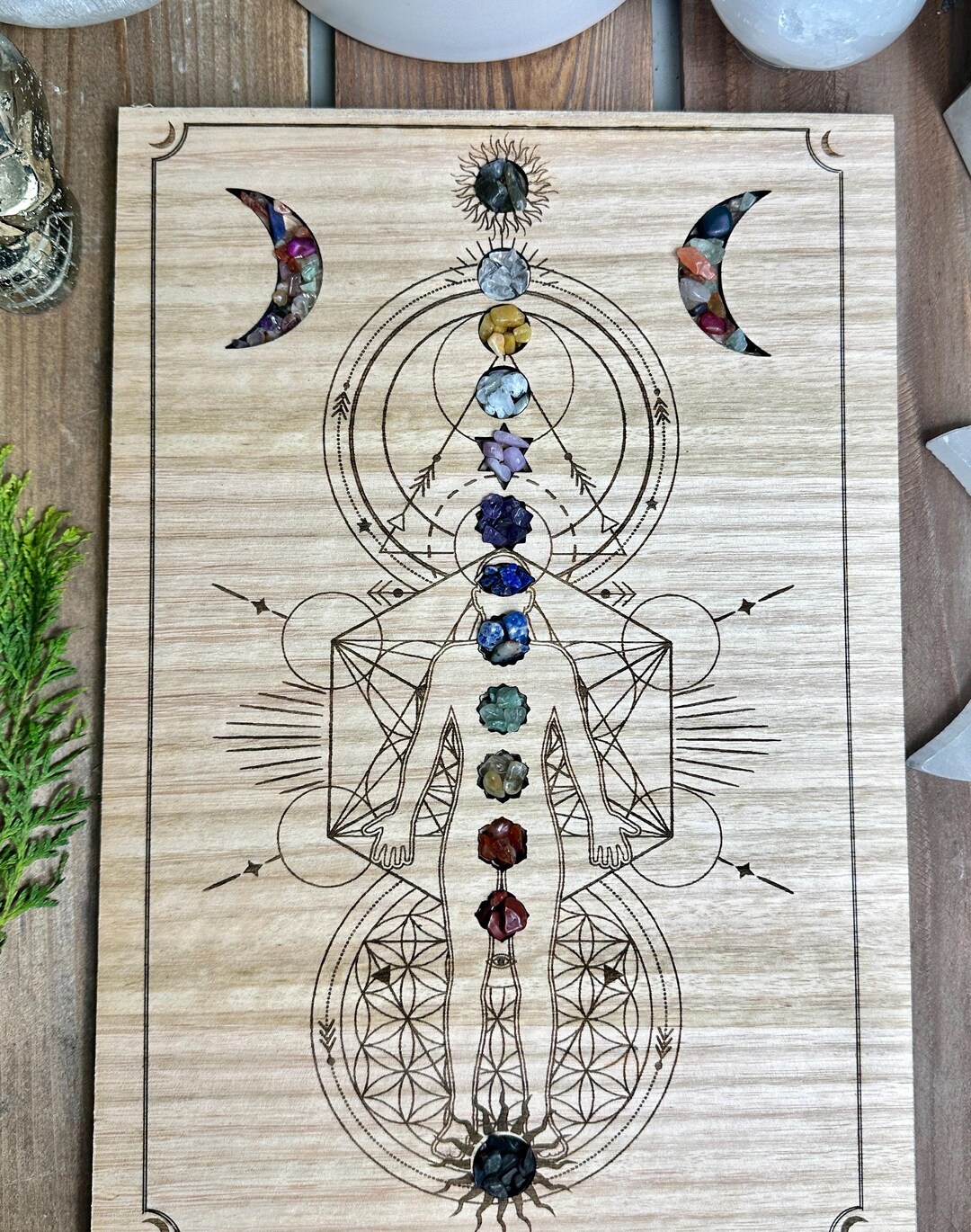 13 Chakra Non Binary Distant Healing Board + Lotus Chakra Cutouts ...
