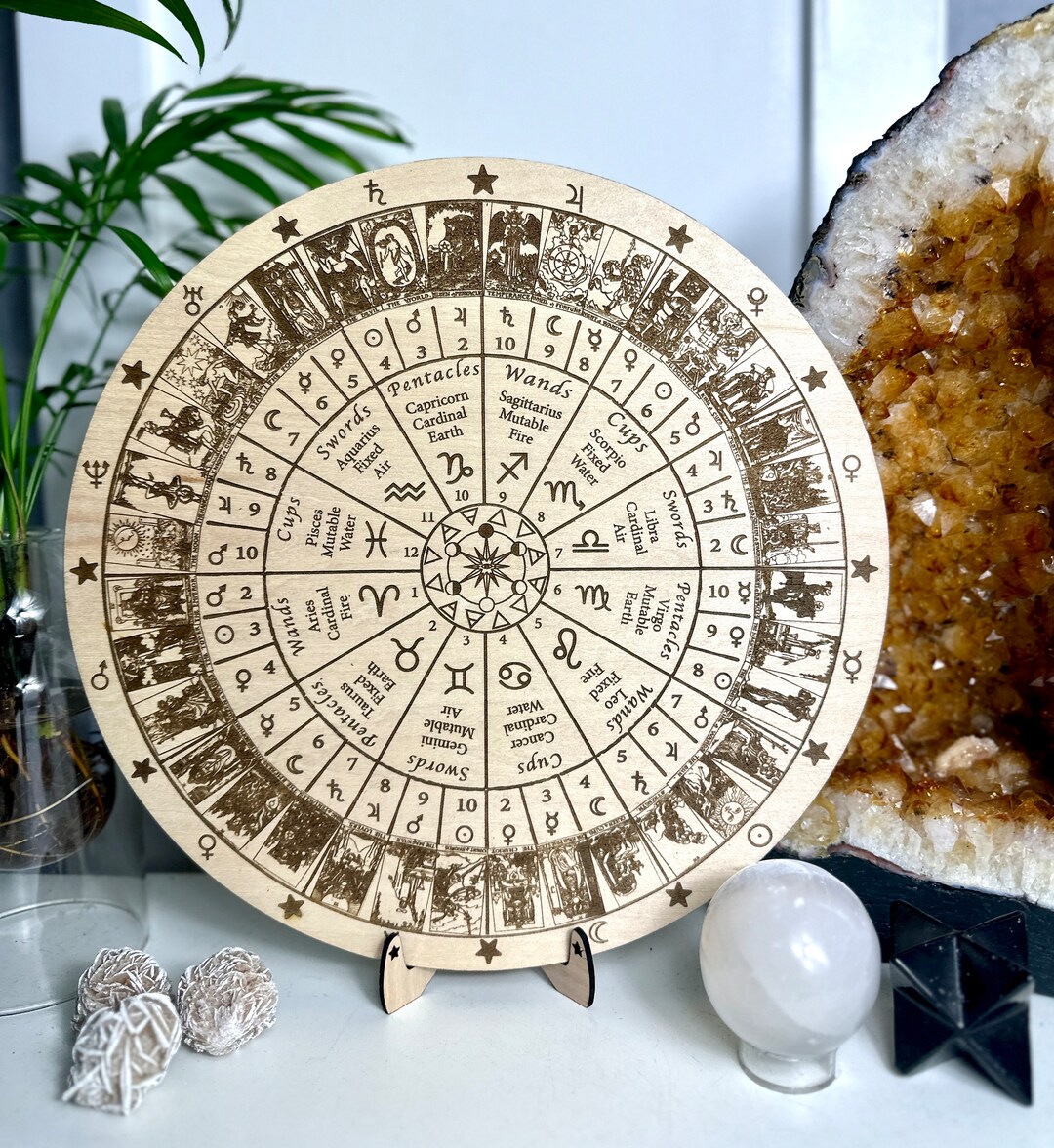 Tarot Chart and Astrology Chart | Board | Pendulum | Readings Board | Locally Made - Etsy