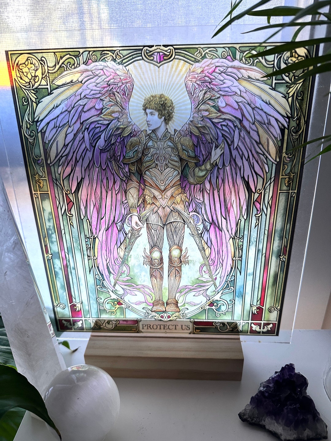 Archangel Michael - Protector + Spiritual Warrior - Sun Catcher Print ...