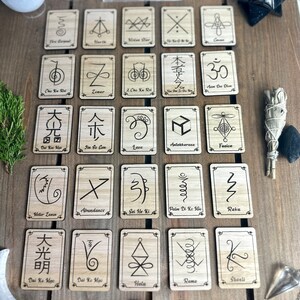 Reiki Symbols/wooden Cards / Meanings Various | Usui | Karuna ...