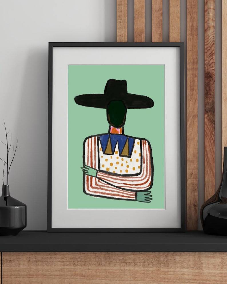 Wild West Abstract Cowboy Print - Western Wall Art, Country Chic ...