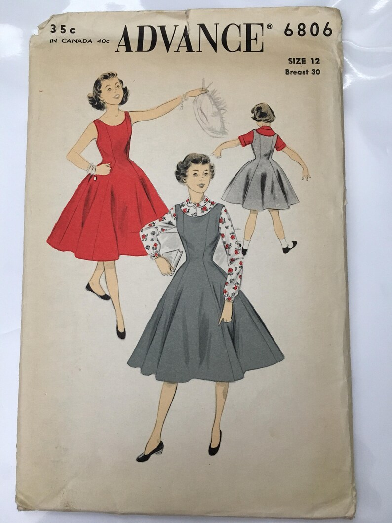 Advance Dress Pattern 6806 Uncut - Etsy