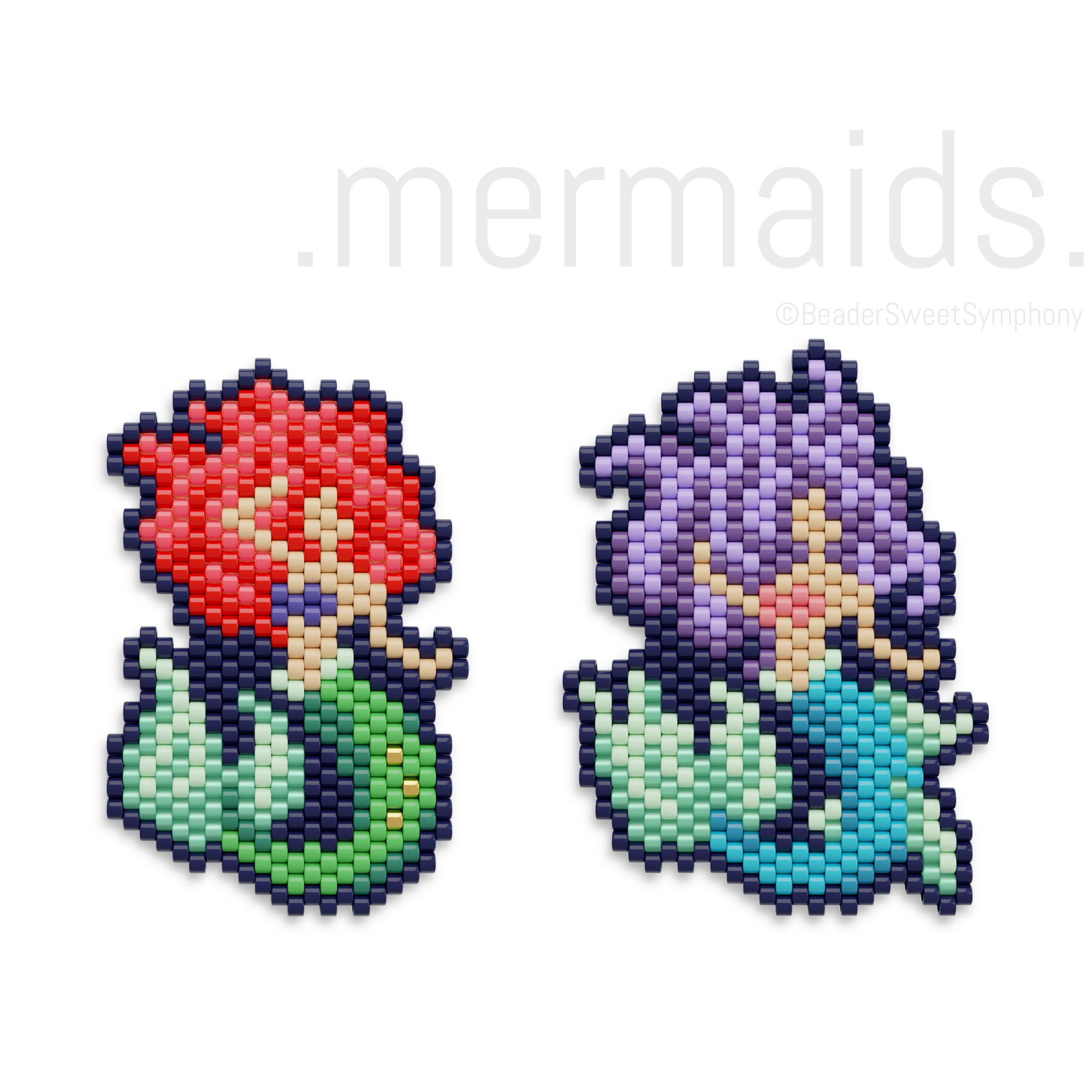 Mermaids - Brick Stitch - Mermaid Bead Pattern - 2 Designs - Etsy