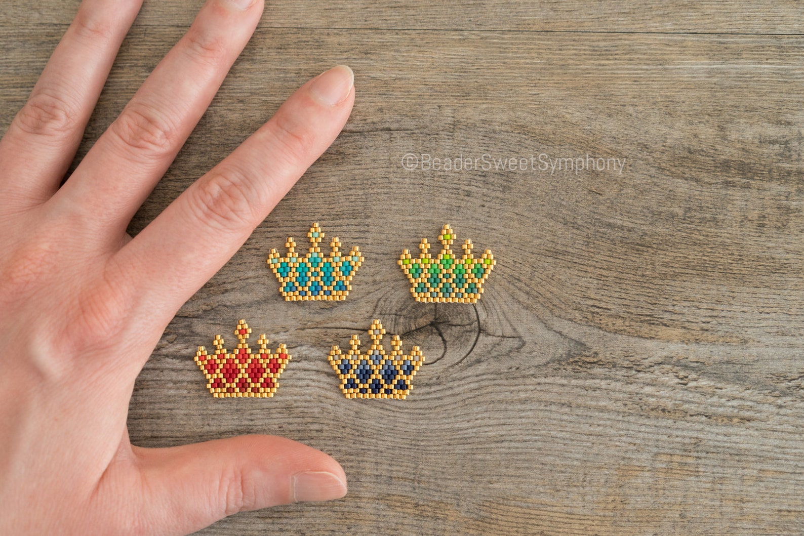 Crown Brick Stitch Pattern - Beading Pattern (2 Versions) - Etsy
