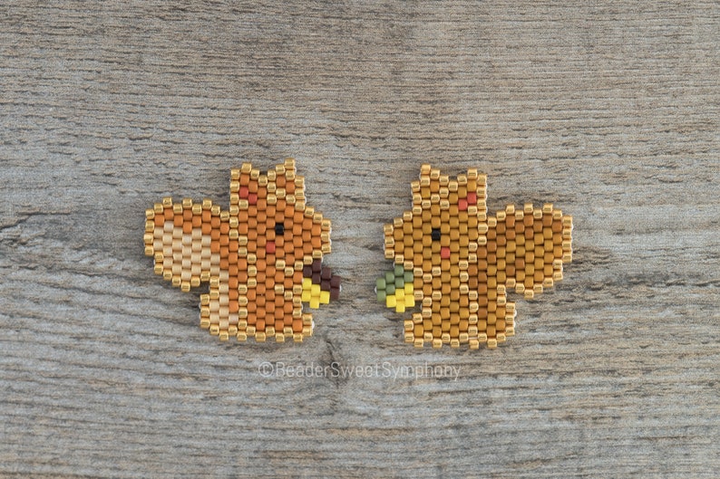 Squirrel Brick Stitch Pattern – Autumn Bead Pattern - Etsy