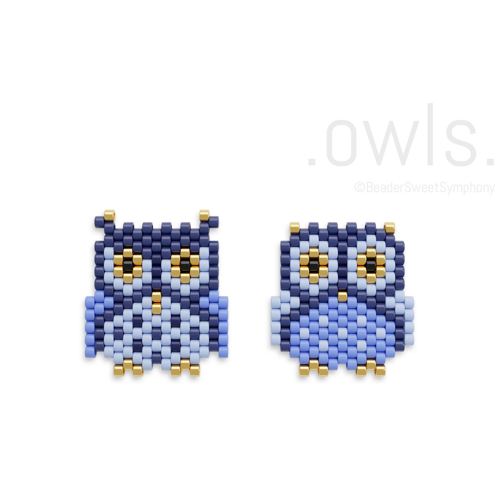 Owls - Brick Stitch - Owl Bead Pattern - 2 Designs - Etsy
