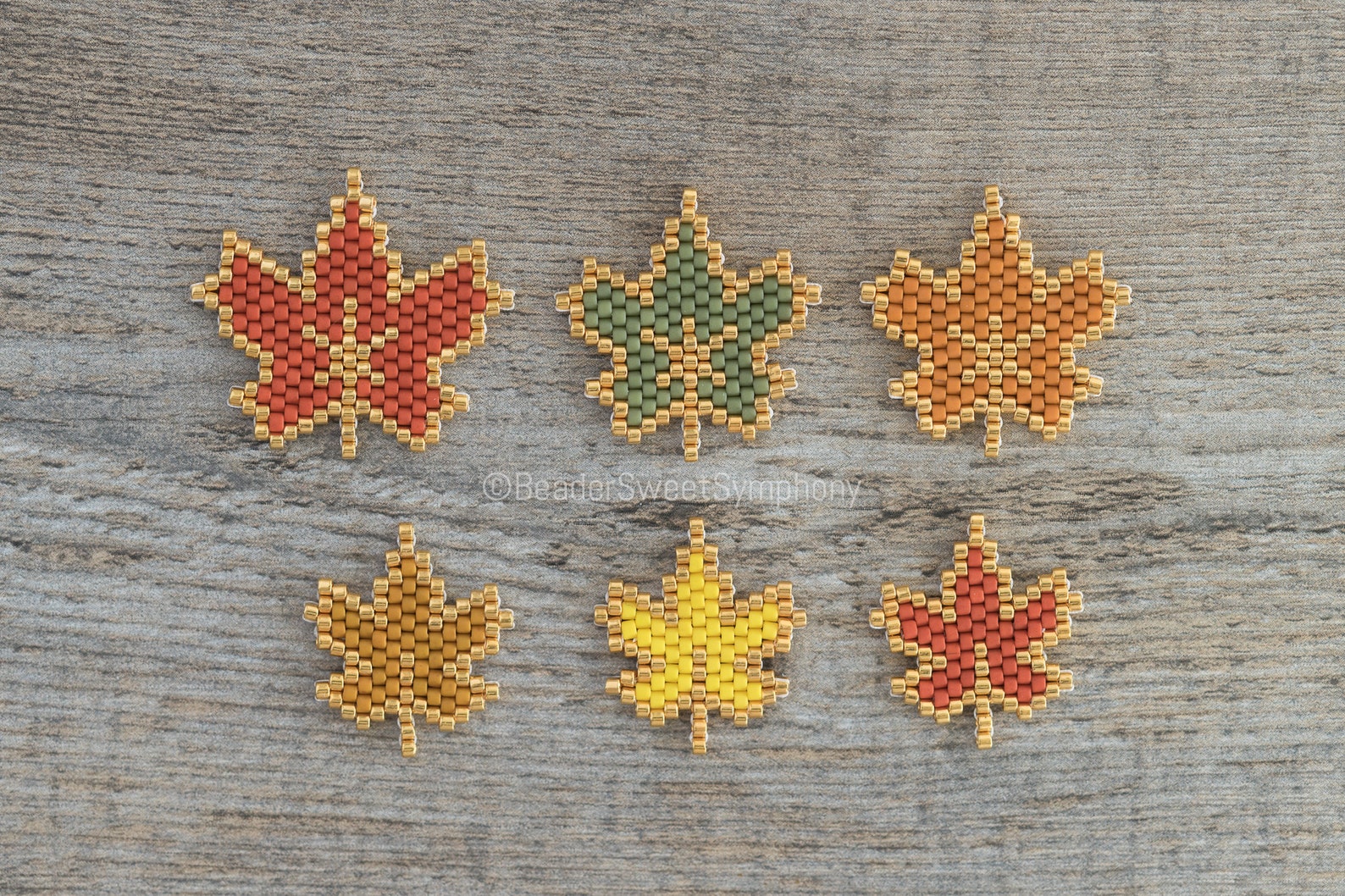 Autumn Leaves - Brick Stitch Patterns – Leaf Pattern in Three Sizes - Etsy