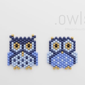 Owls Brick Stitch Owl Bead Pattern 2 Designs - Etsy