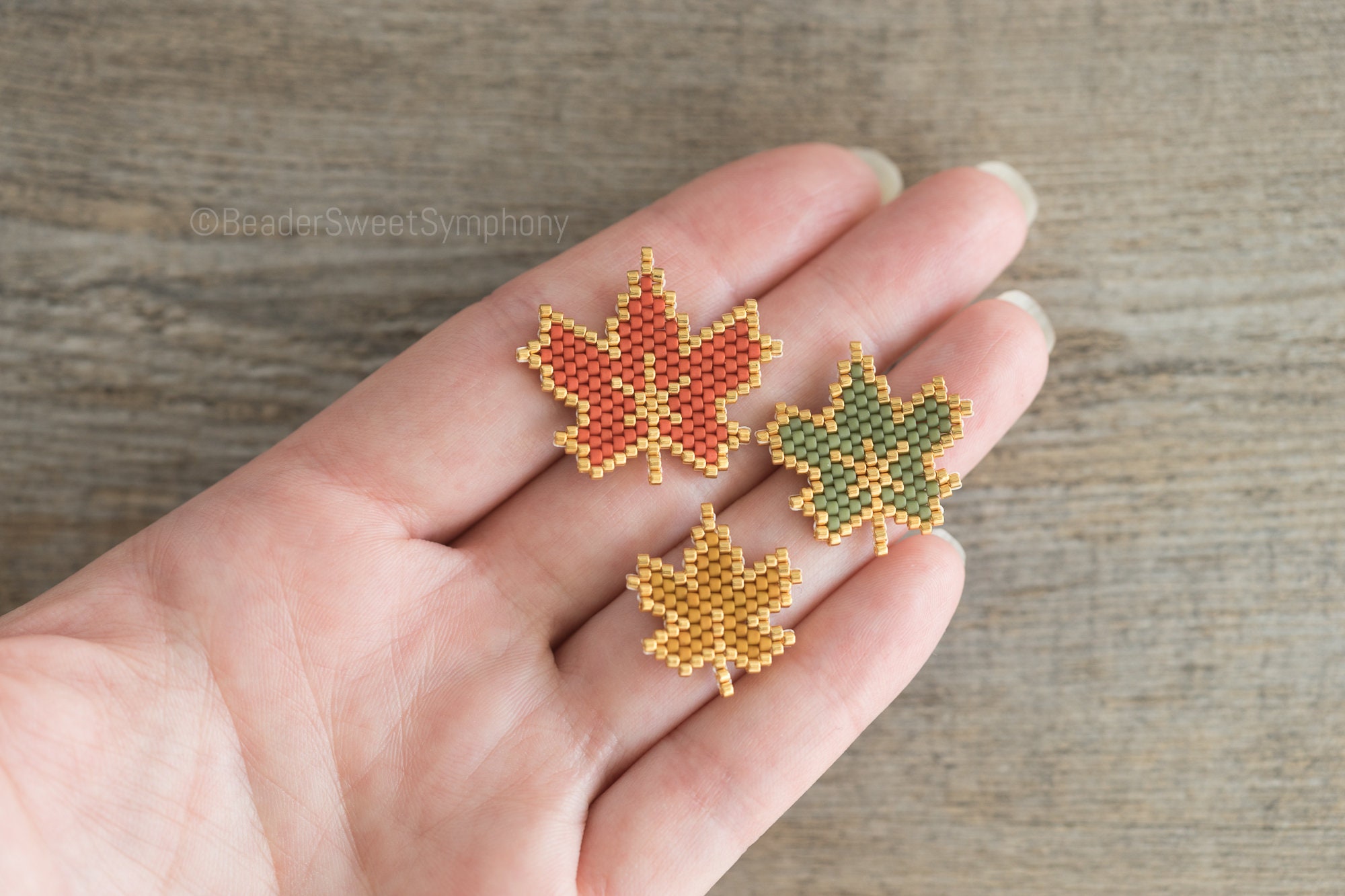 Autumn Leaves Brick Stitch Patterns Leaf Pattern in Three Sizes - Etsy