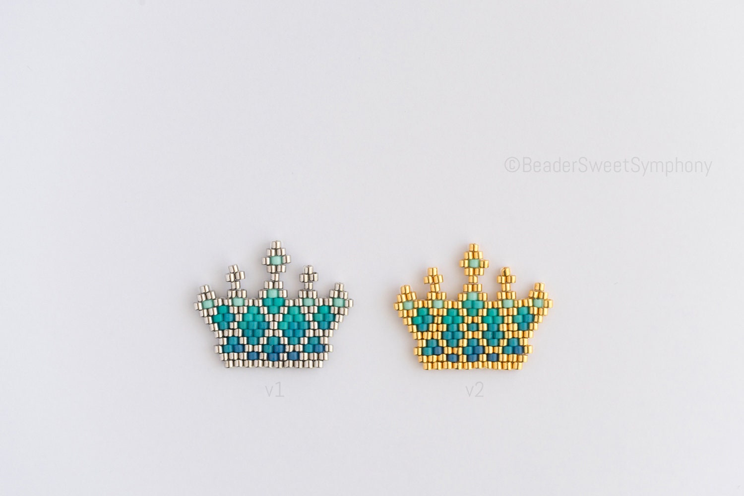 Crown Brick Stitch Pattern - Beading Pattern (2 Versions) - Etsy