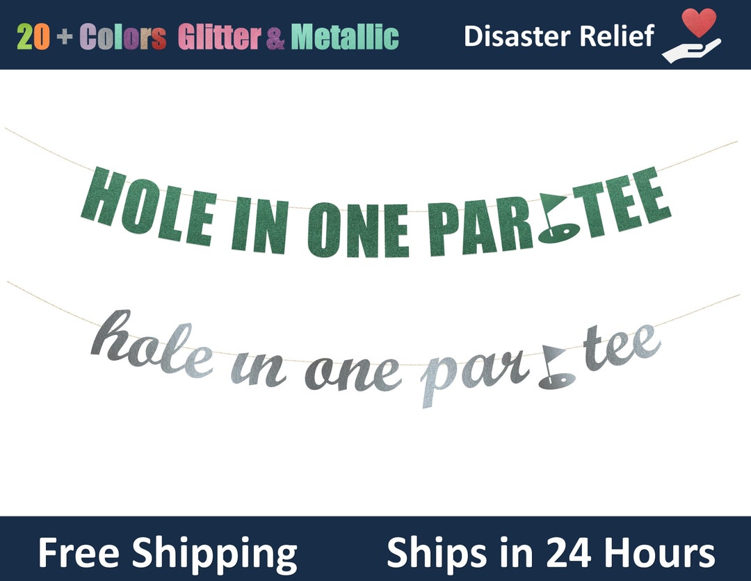 Hole in One Par-tee Banner - First Birthday Party Banner, Golf Theme ...