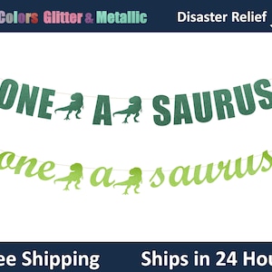 One A Saurus Banner Dinosaur First Birthday Party - Etsy