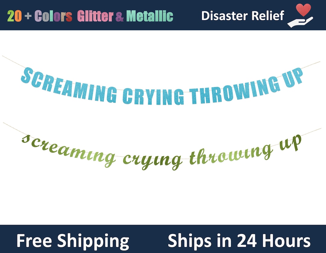 Screaming Crying Throwing up Banner Trendy Party Decorations, Pop ...