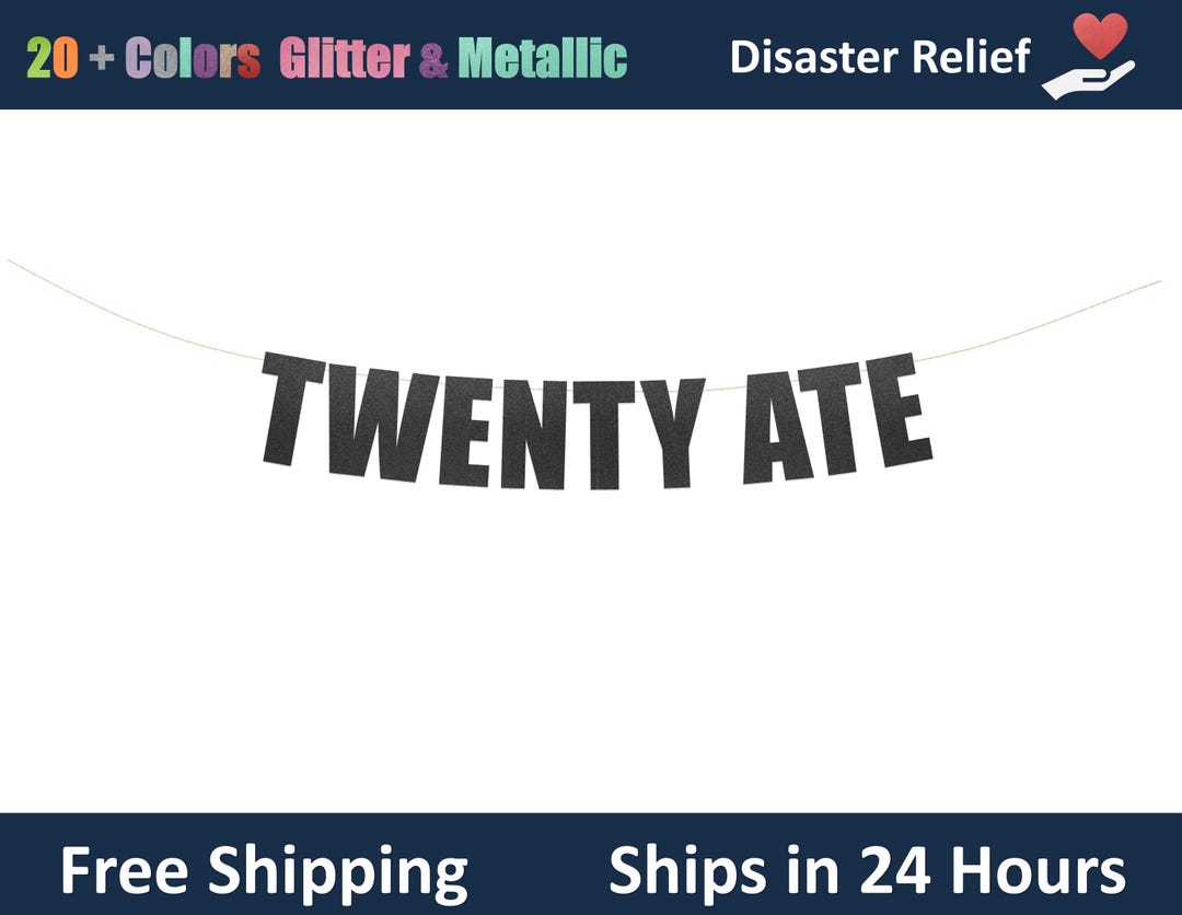 Twenty Ate Banner - 28th Birthday Party Banner, Birthday Party ...