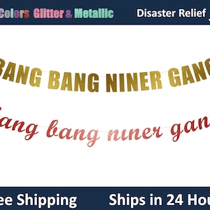 Bang Bang Niner Gang Banner - Football Party Sign, Superbowl Football ...