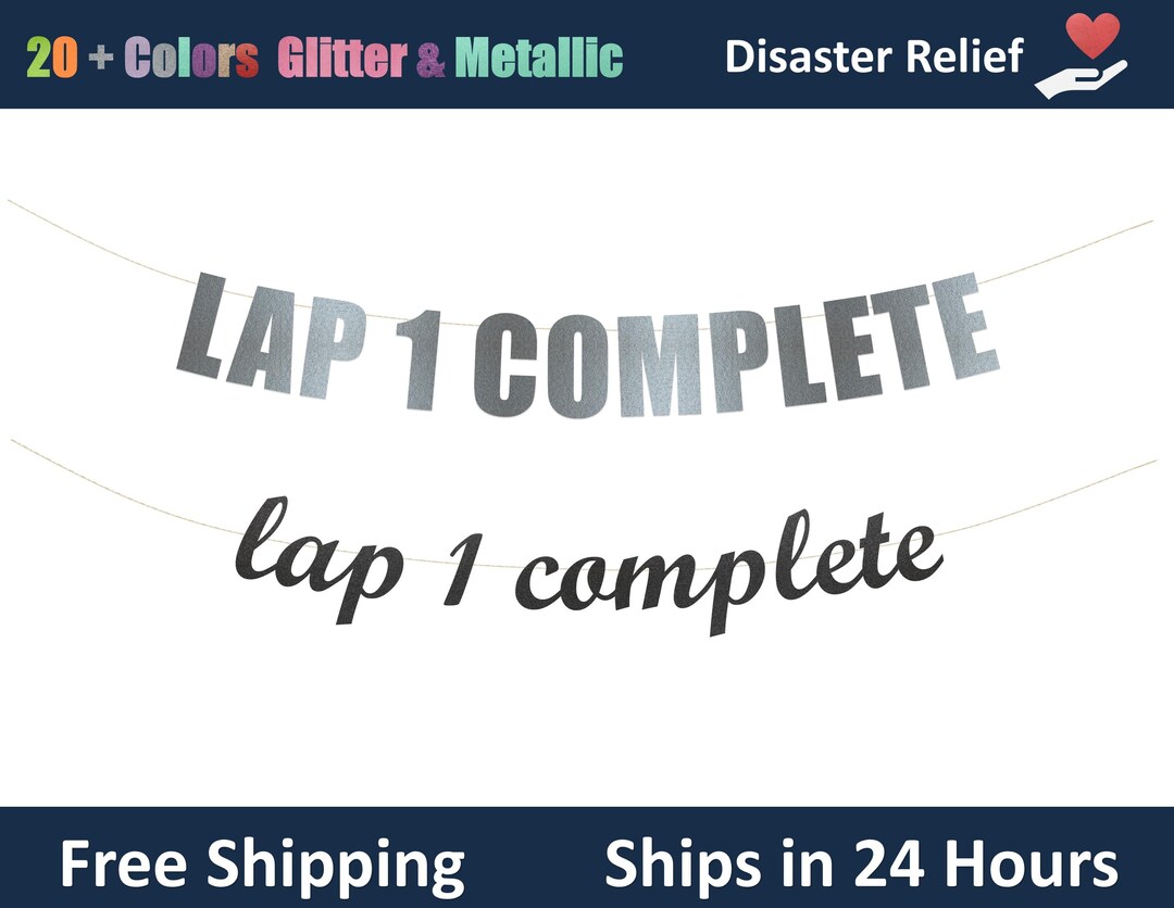 Lap 1 Complete Banner - Kids 1st Birthday Banner, Racing Theme ...