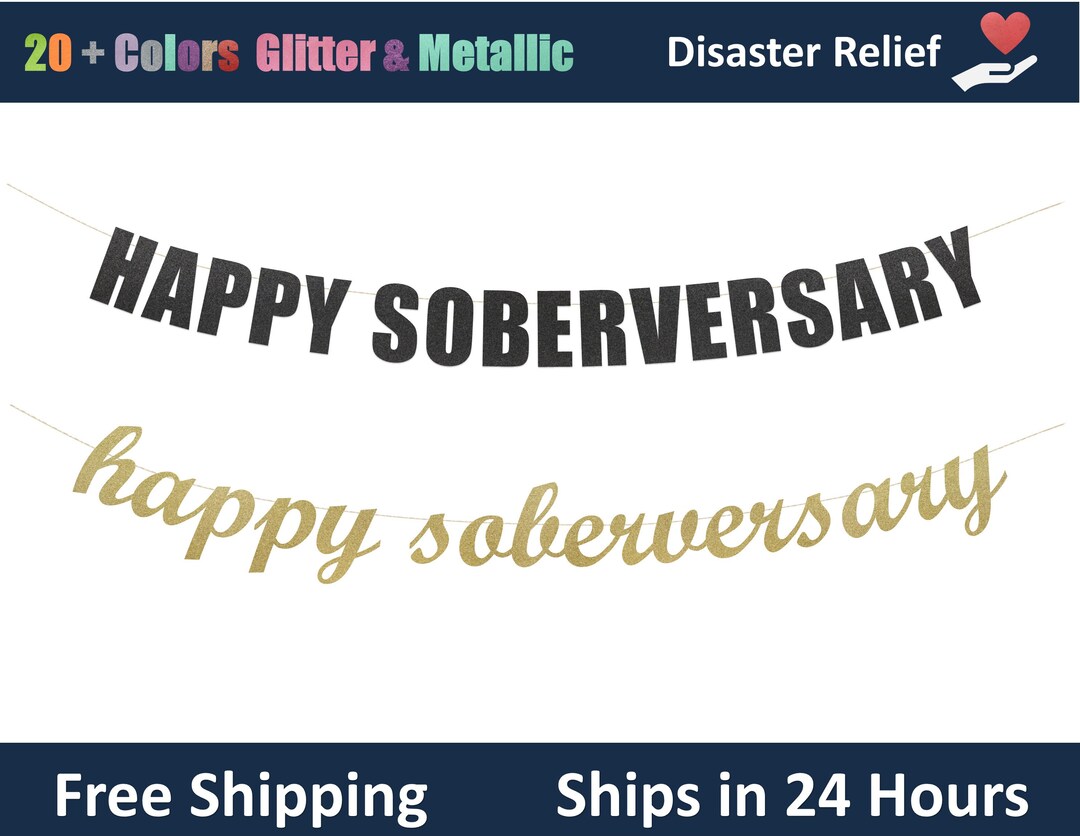 Happy Soberversary Banner -happy Sober Anniversary Decoration, Happy ...