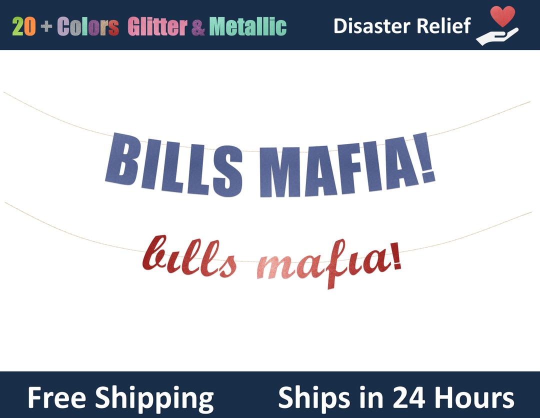 Bills Mafia! Banner - Football Party Sign, Football Party Decorations ...