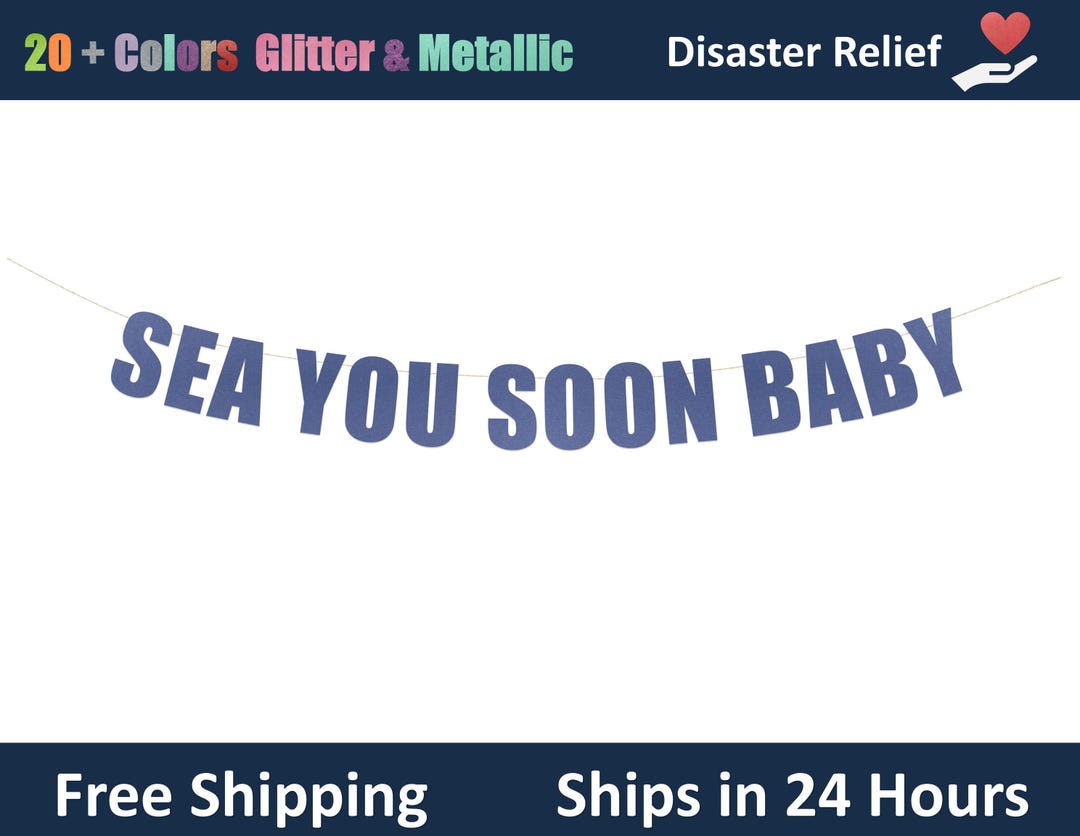 Sea You Soon Baby - Baby Shower Party Banner Sign, Pregnancy ...