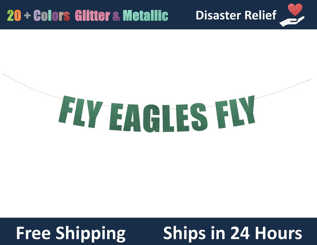 Fly Eagles Fly Banner - Football Party Sign, Superbowl Football Party ...