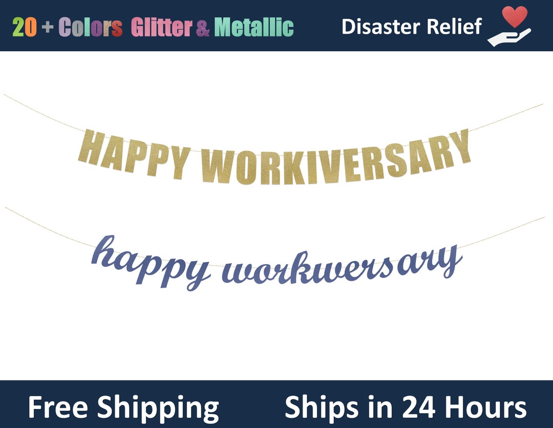 Happy Workiversary Banner -happy Work Anniversary Decoration, Work ...