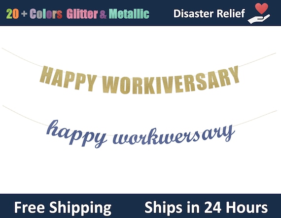 Happy Workiversary Banner happy Work Anniversary Decoration - Etsy