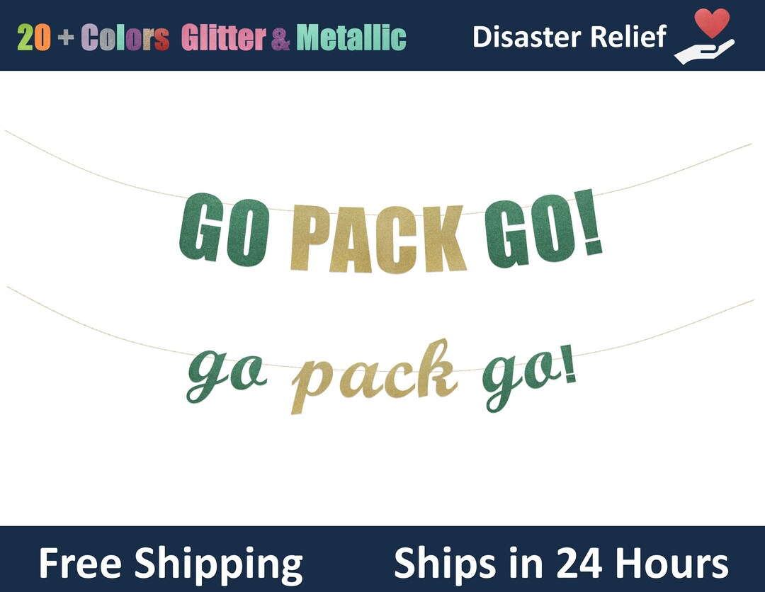 Go Pack Go! Banner - Football Party Sign, College Football Party ...