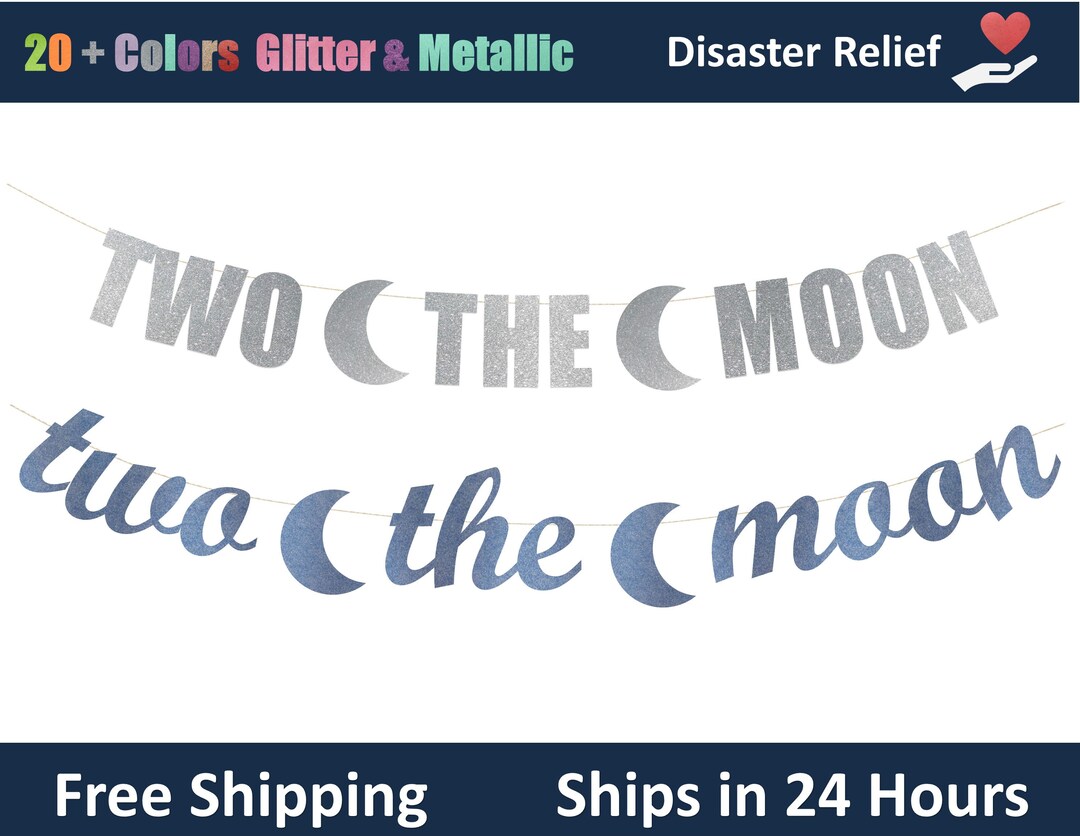 Two the Moon Banner 2 the Moon Birthday 2nd Birthday - Etsy