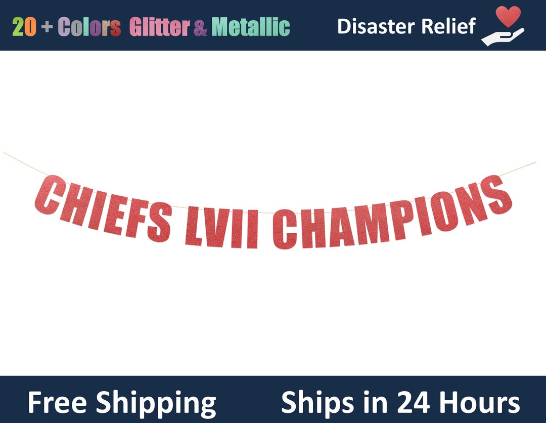 Chiefs LVII Champions Banner - KC Chiefs Banner, Football Party Sign ...