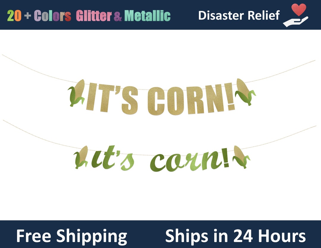 It's Corn! Banner - Corn Birthday Decoration, Its Corn Banner, Pop ...