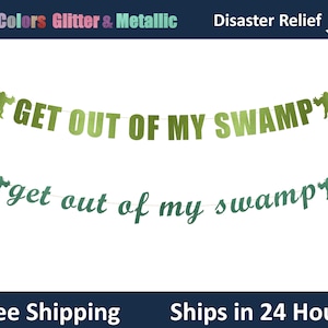 Get Out of My Swamp Banner Shrek Theme Birthday, Shrek Party Banner ...