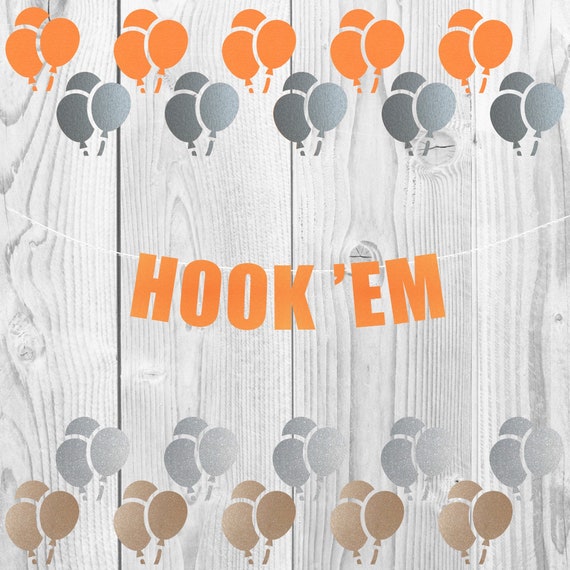 Hook 'em Banner Football Party Sign College Football - Etsy