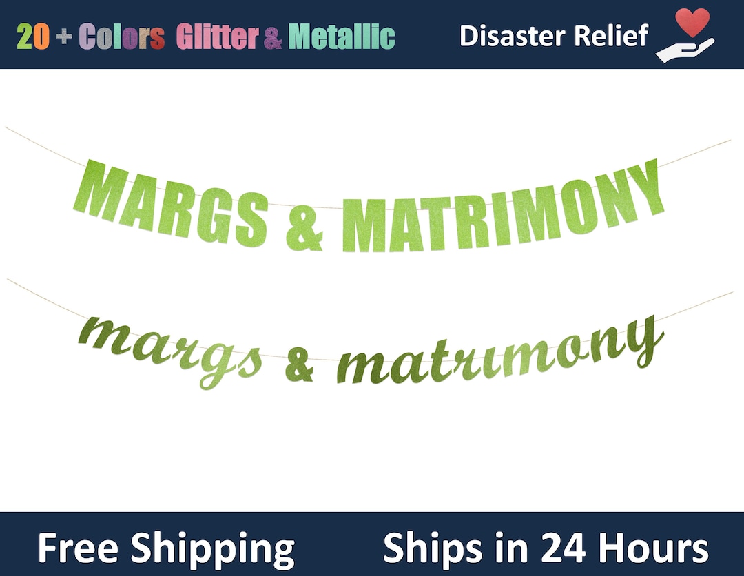 Margs & Matrimony Banner - Bachelorette Party Decorations, Margarita ...