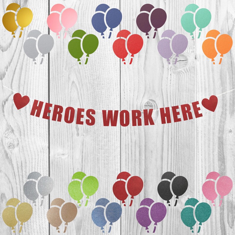 Heroes Work Here Banner 3 Heroes Work Here 3 | Etsy