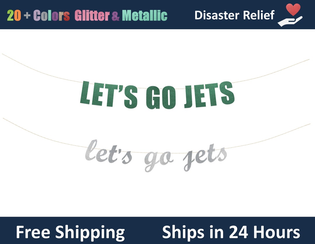 Let's Go Jets Banner - Football Party Sign, NY Football Party ...