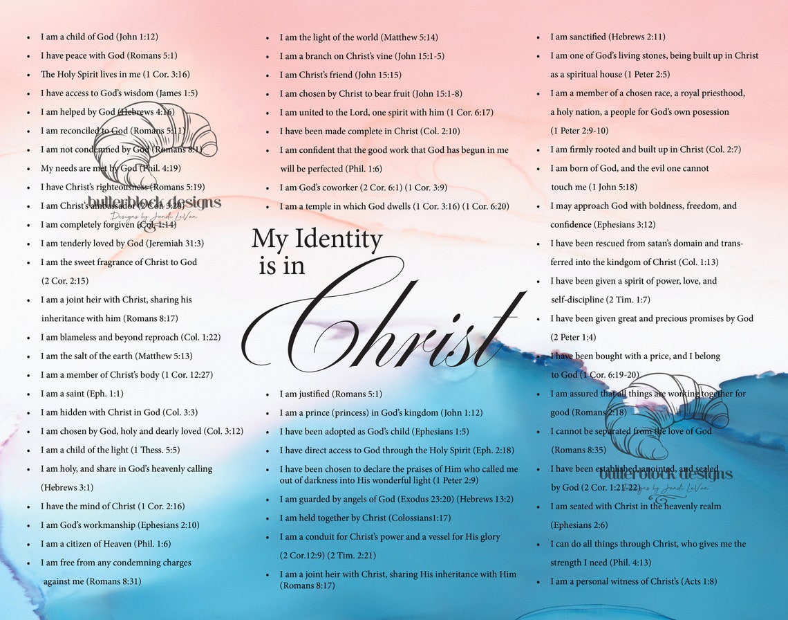 My Identity is in Christ 11x14 Digital Download Pray the - Etsy