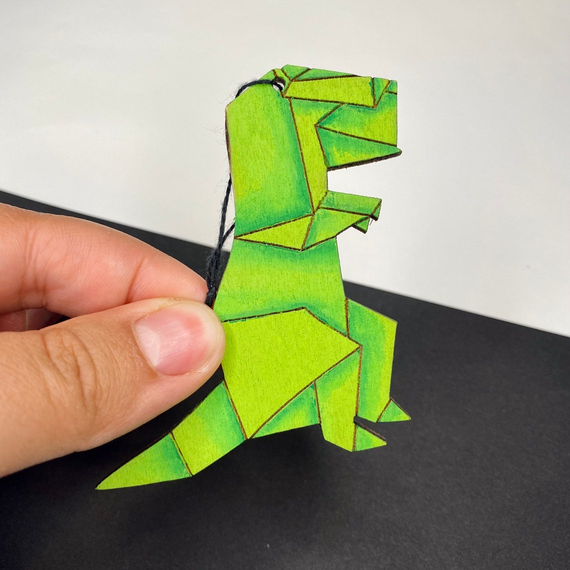 Wood Origami T-rex Ornament - Etsy