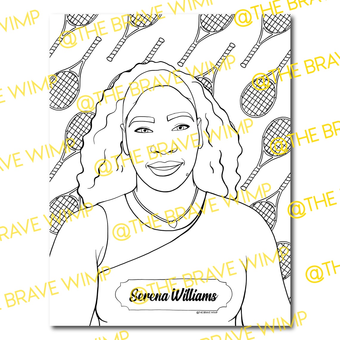 Serena Williams Coloring Page // Sheroes : Our Time is Now // Digital ...