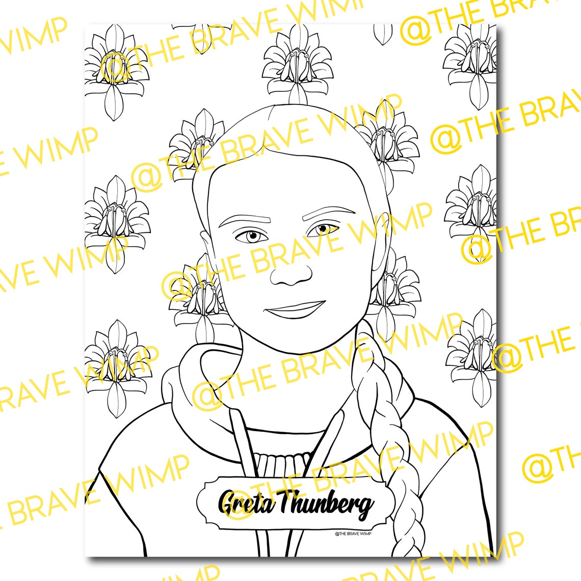Greta Thunberg Coloring Page // Sheroes : Our Time is Now // - Etsy