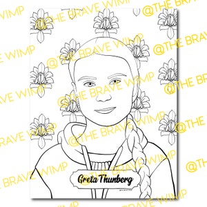 Greta Thunberg Coloring Page // Sheroes : Our Time is Now // Digital ...