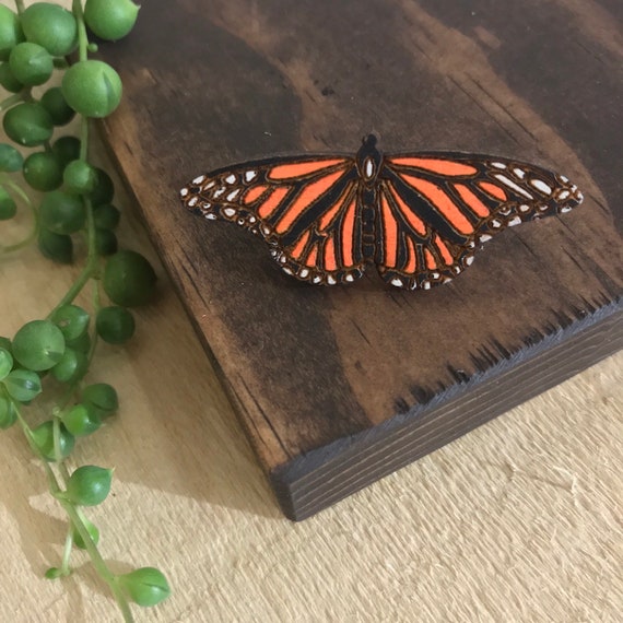 Monarch Butterfly Hand Painted Lapel Pin // The Brave Wimp | Etsy