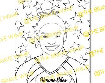 Simone Biles Coloring Page - Etsy