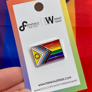 Progress Pride Flag Enamel Pin - Etsy