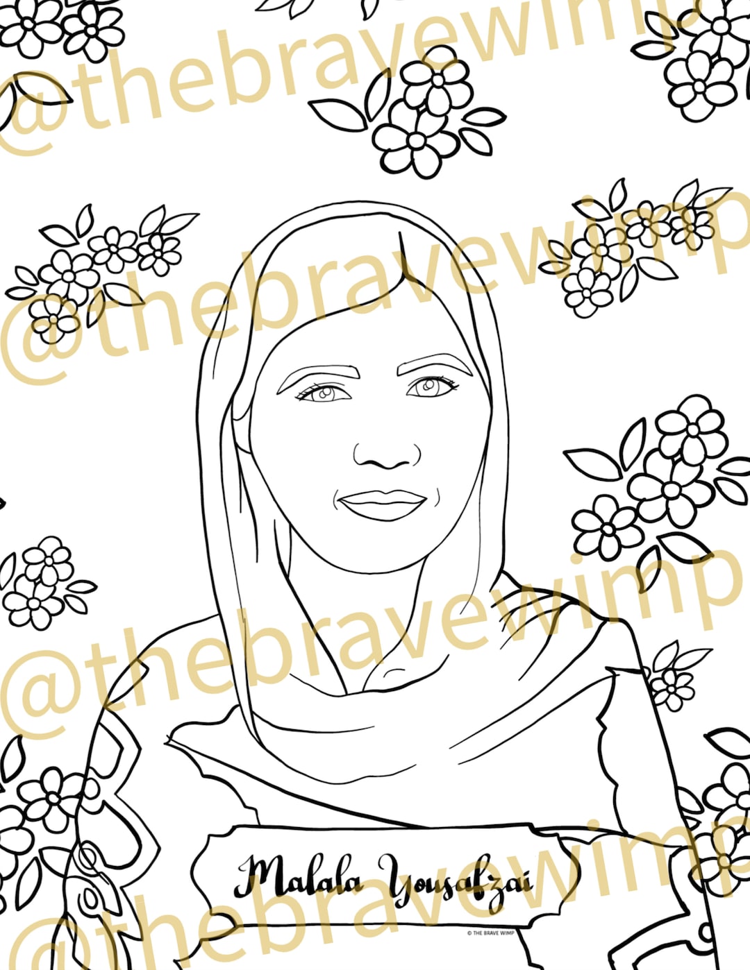 Malala Yousafzai Shero Coloring Page // Digital Download - Etsy