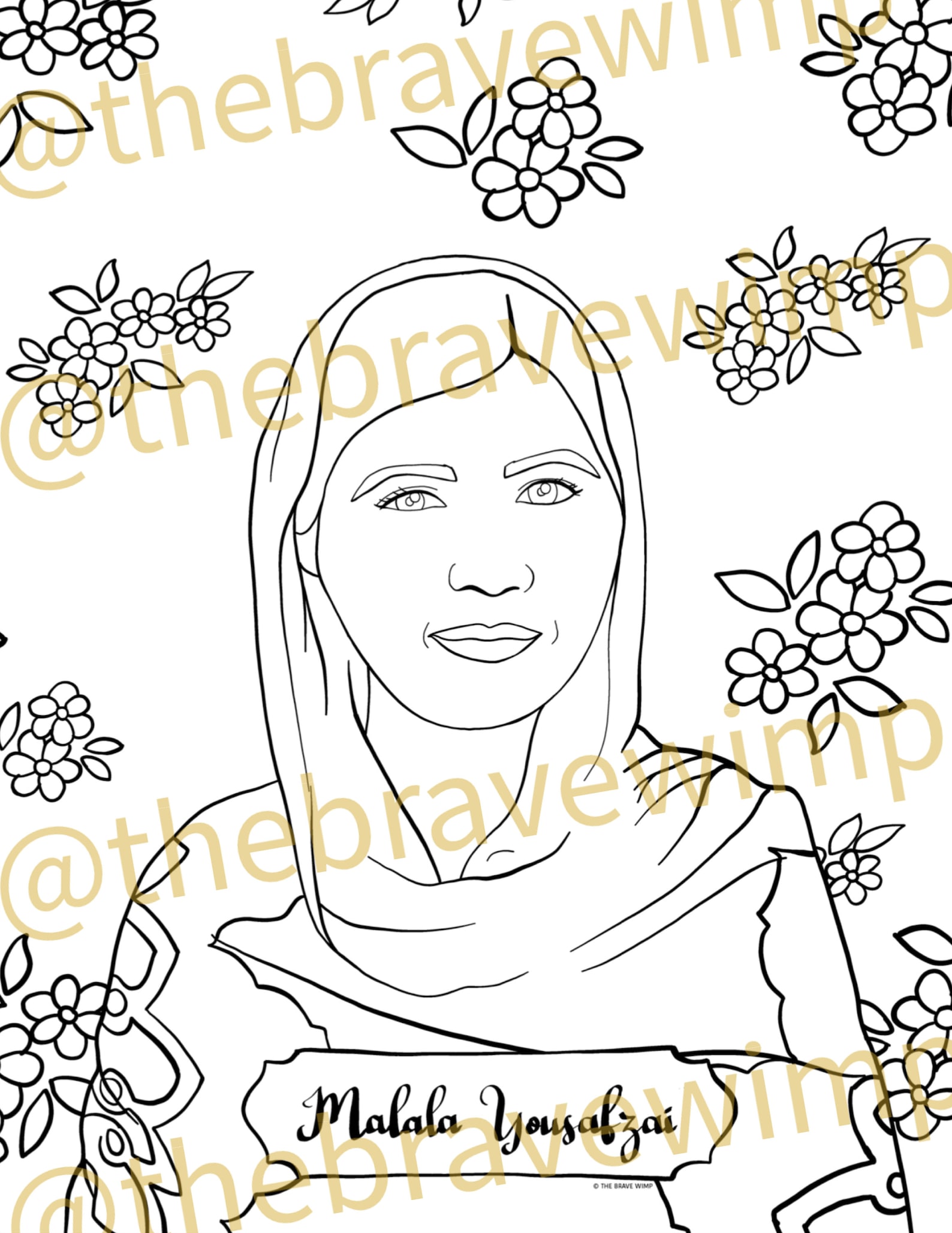 Malala Yousafzai Shero Coloring Page // Digital Download - Etsy