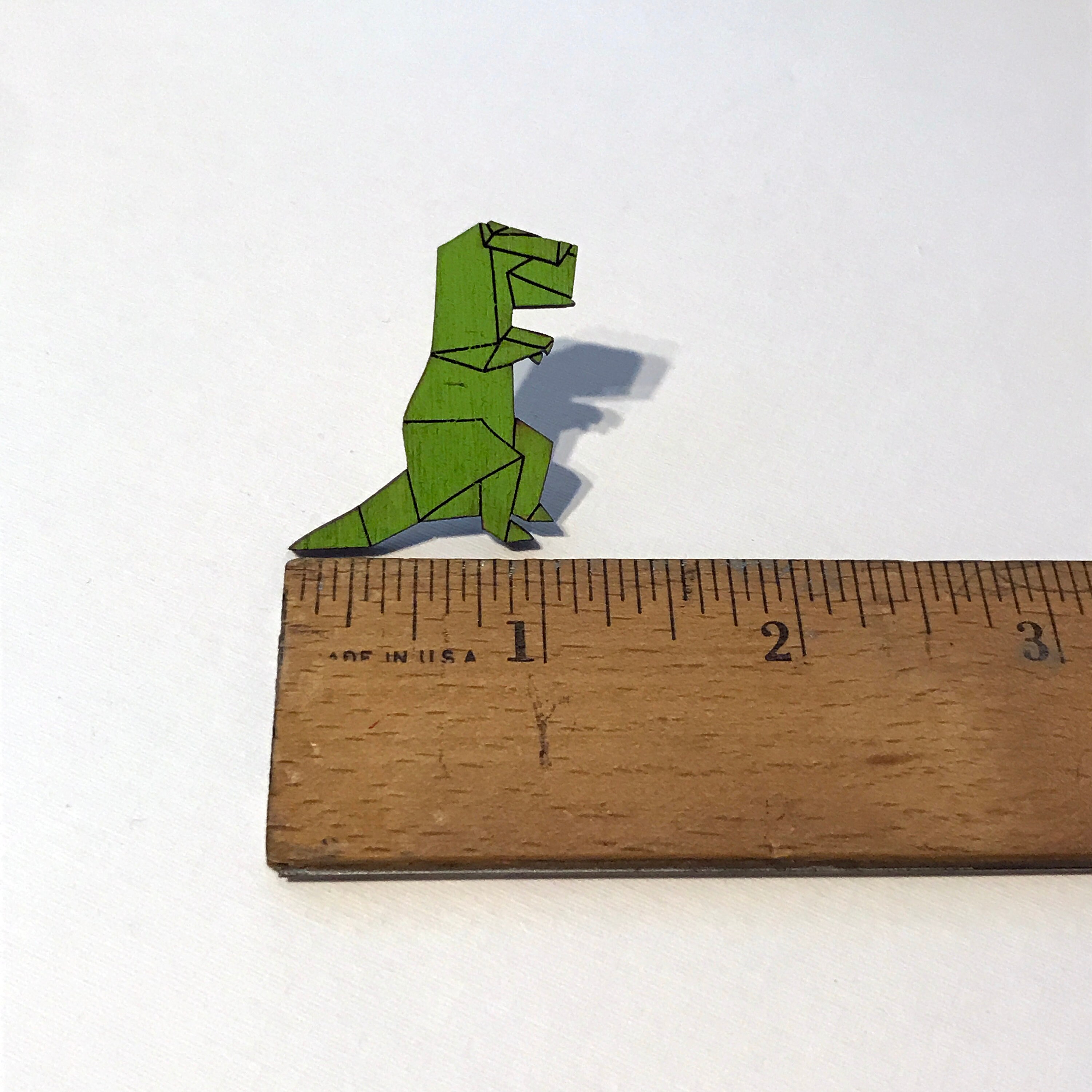 T-rex Origami Dinosaur Wood Lapel Pin // Artist Series Peter Clouse ...